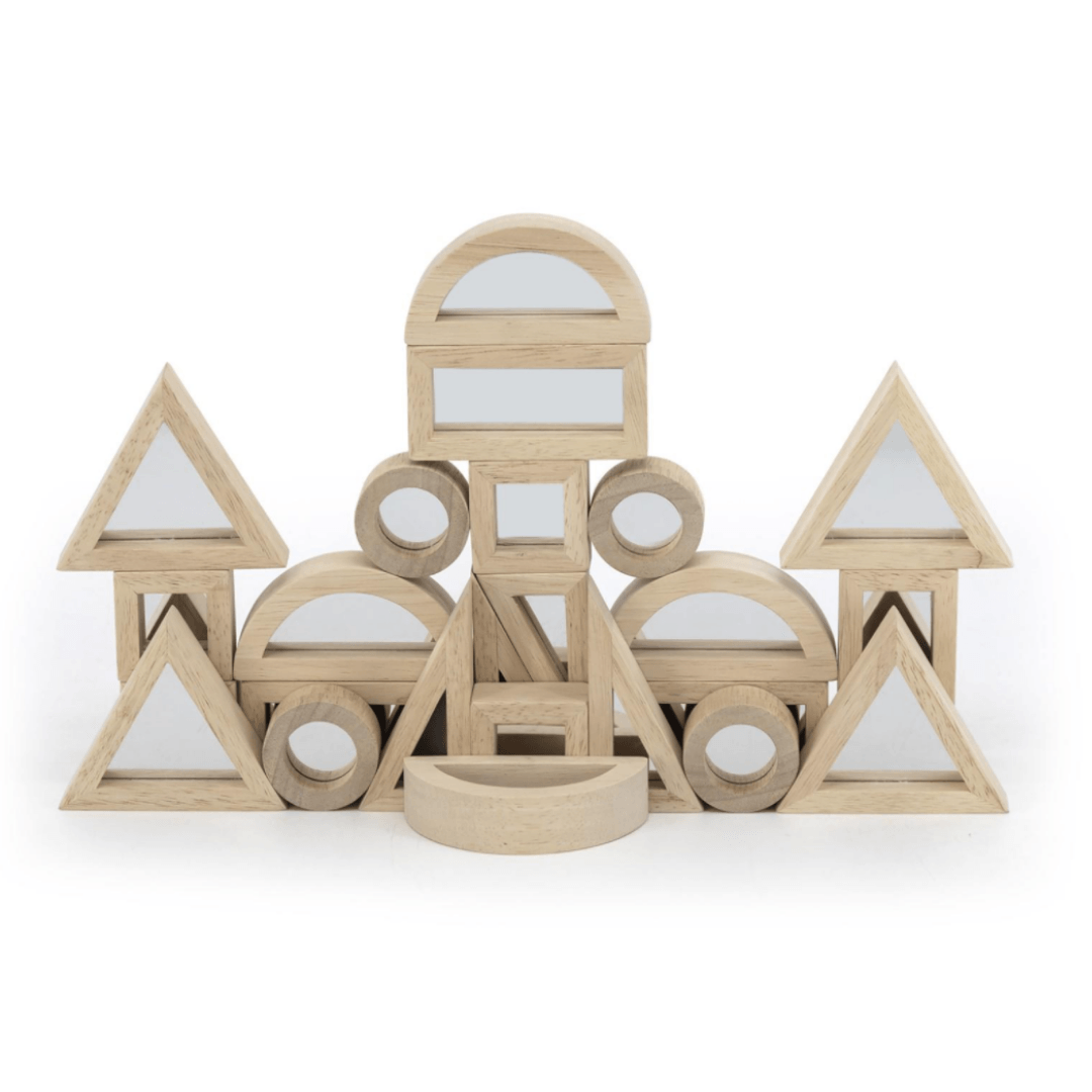Wooden Mirror shape block set – Advancing All Children