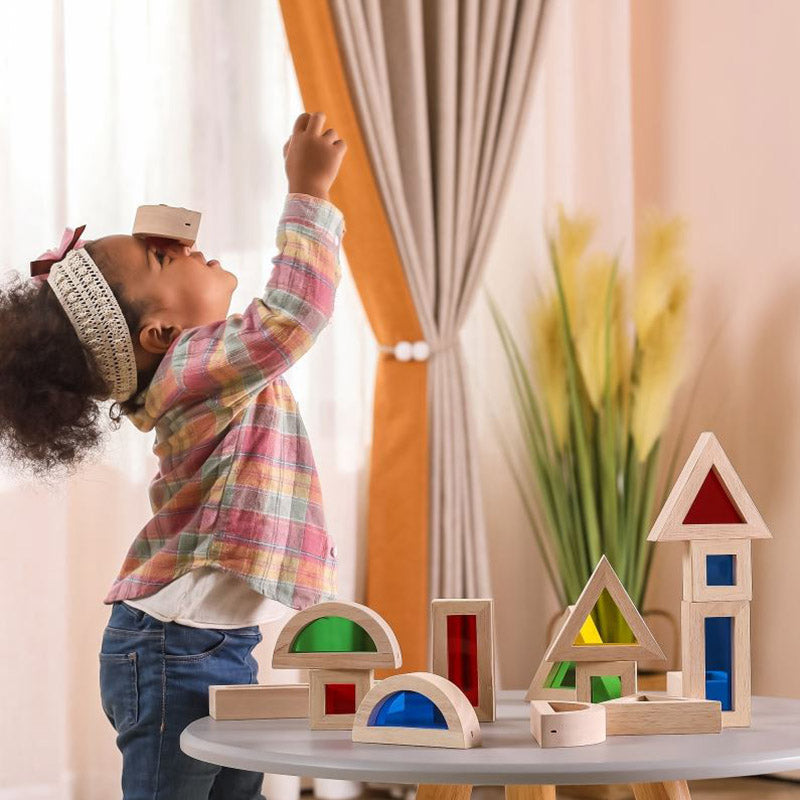 LARGE Wooden Shape colour blocks 16pcs – Advancing All Children